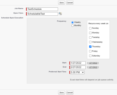 Schedule Recurring Apex Every X Minutes - Salesforce Central